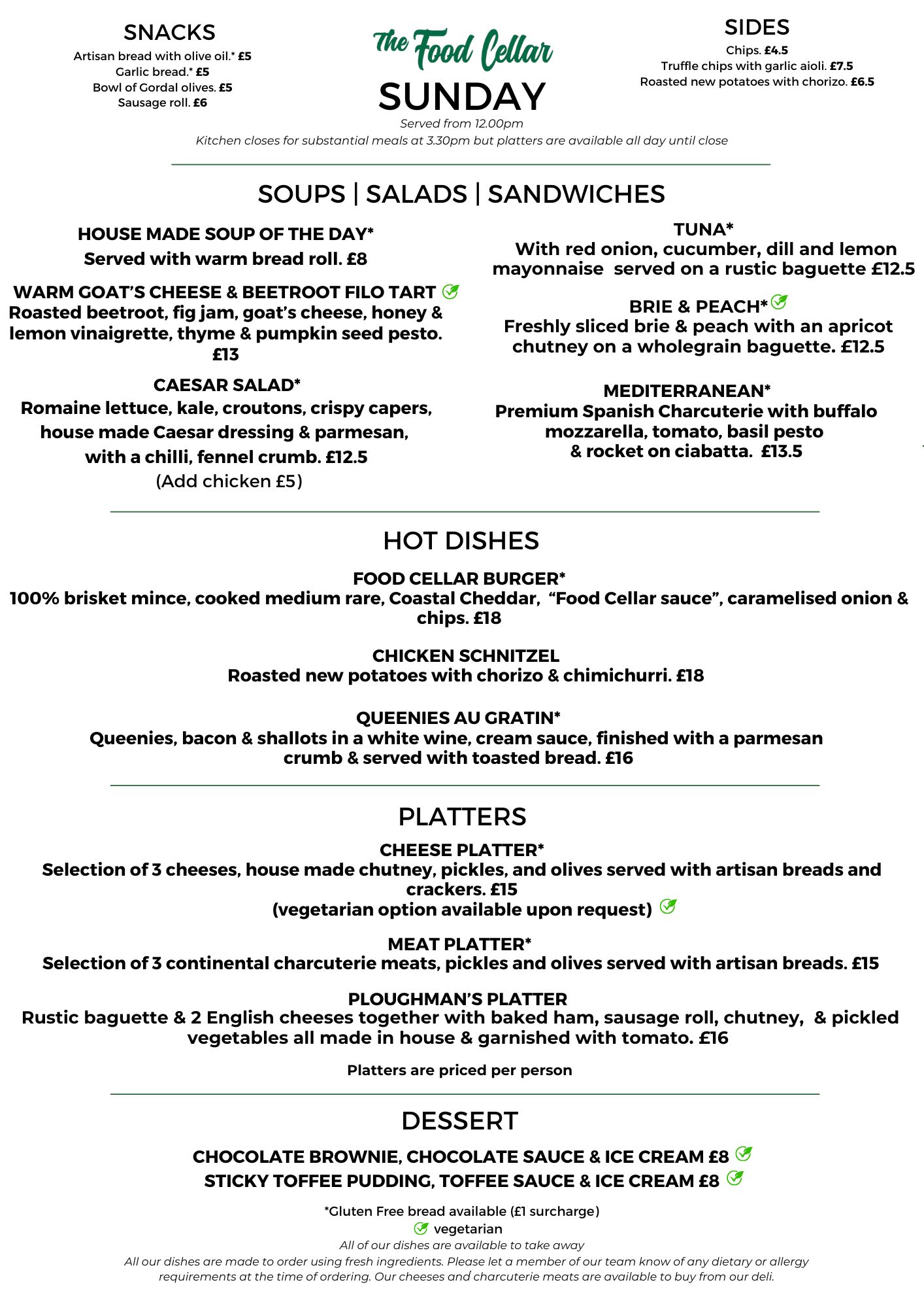 Menu | The Wine Cellar